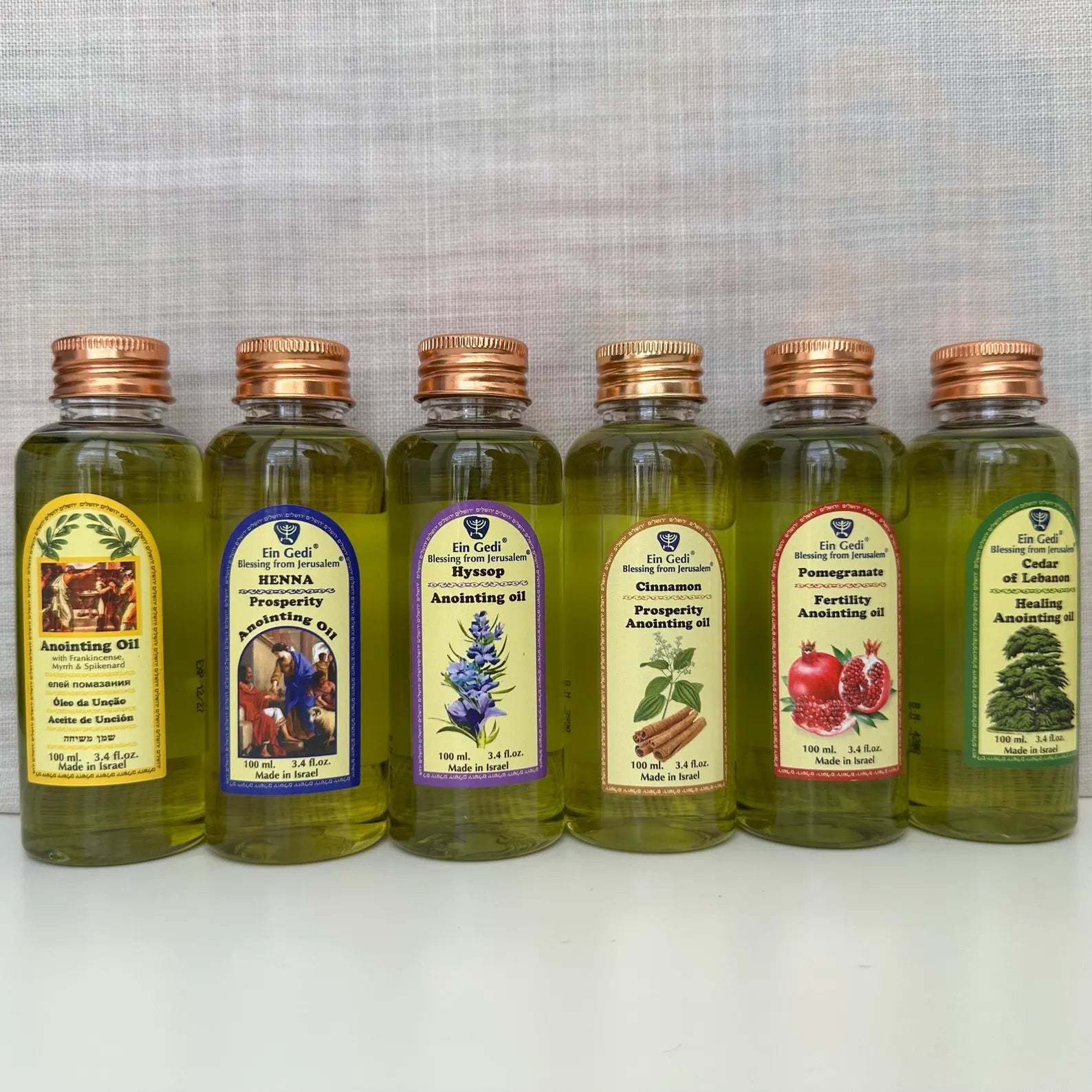 6 x Ein Gedi Anointing Oil from Holy Land Jerusalem 100 ml / 3.38 fl.o ...