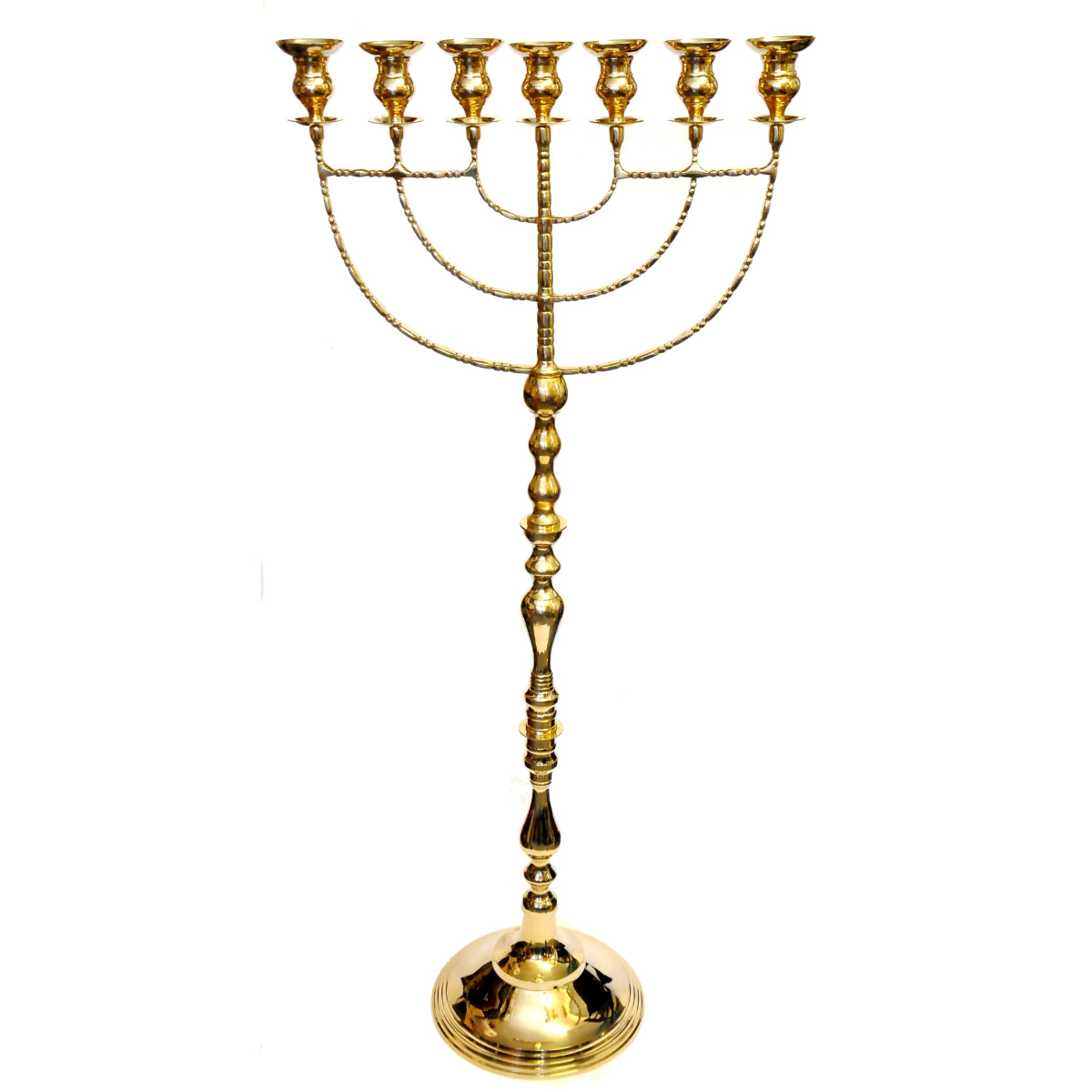 Huge Oil Menorah In Gold Plated "The Temple" candle holder 51.2″ / 130 ...