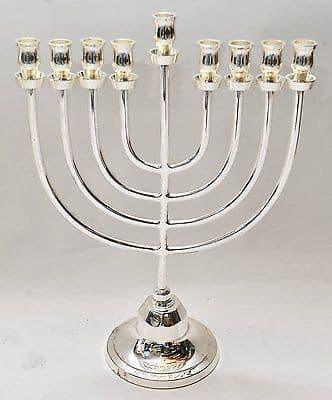 Temple Menorah Hanukkiah Silver Plated Candle Holder from Jerusalem ...