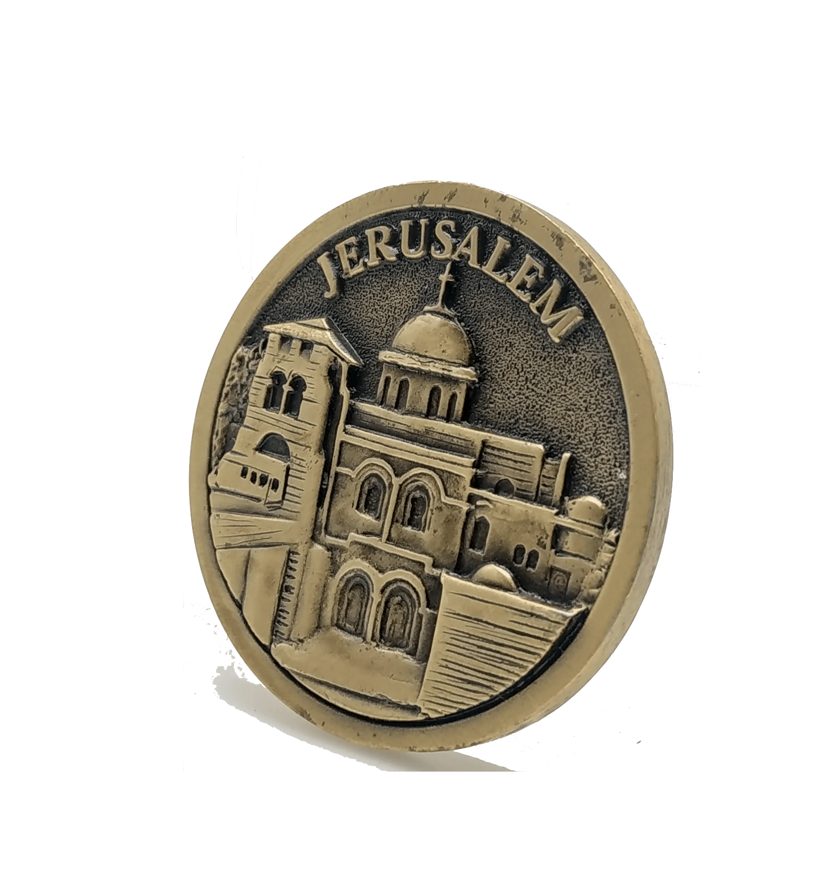 Jerusalem Church of the Holy Sepulchre Coin Israel Souvenir from The H ...